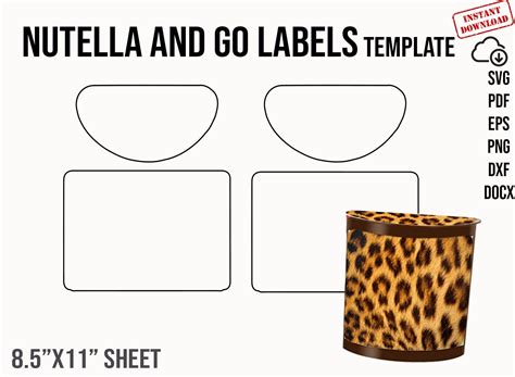 Nutella And Go Template Nutella And Go Labels Nutella And Go Sticker Nutella Blank Label