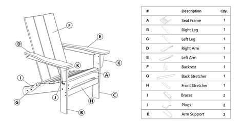 Serwall Modern Folding Adirondack Chair Assembly Instruction