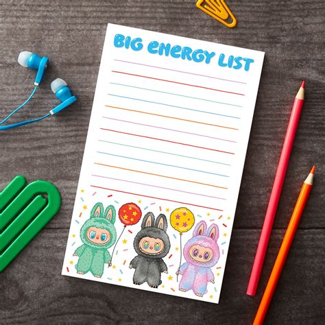 The Found Notepad Labubu Big Energy List Shop