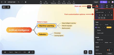 Change Text Style Of Mind Maps In Edraw Ai