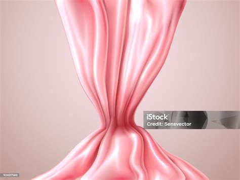 추상 분홍색 실크 또는 공단 이다입니다 로맨틱 실크 추상적인 배경입니다 실크 직물 주름 럭셔리 피복입니다 우아한 디자인 요소입니다 3d 일러스트 벡터 걸레에 대한 스톡 벡터