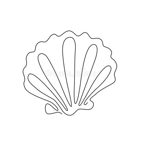 Shell Line Art Vector Sea Shell Continuous Line Drawing Vector