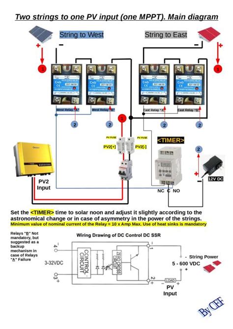 My Circuit For Automatic Switching Of 2 Photovoltaic Strings To A Single MPPT Input For Any