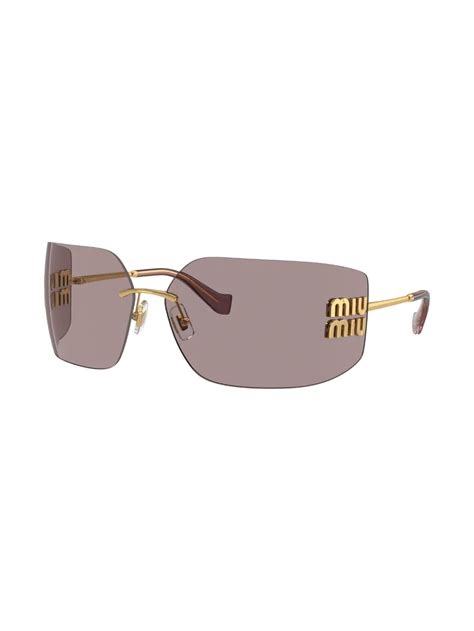 Miu Miu Eyewear Runway Frameless Sunglasses Gold Farfetch