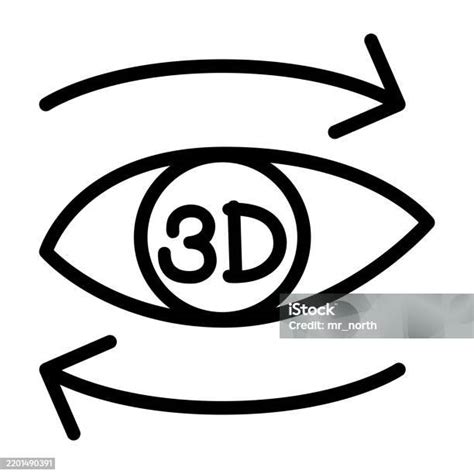 얇은 선 스타일 벡터 일러스트 레이 션의 3d 아이콘 그래픽 디자인 가상현실에 대한 스톡 벡터 아트 및 기타 이미지 가상현실