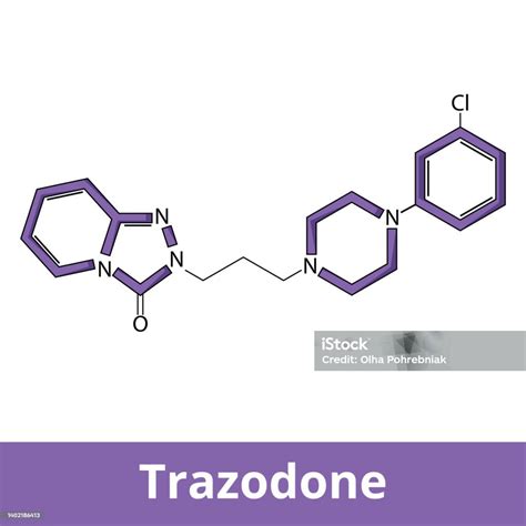 Chemical Structure Of Trazodone Stock Illustration Download Image Now Anxiety Chemistry