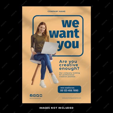 우리는 구인 포스터 배너 소셜 미디어 게시물 템플릿을 고용하고 있습니다 프리미엄 벡터