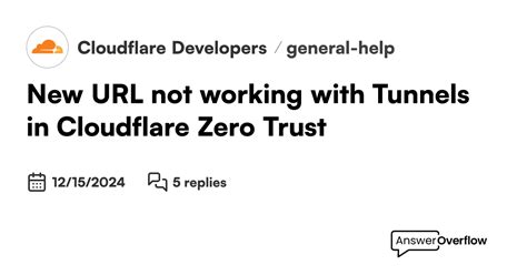 New Url Not Working With Tunnels In Cloudflare Zero Trust Cloudflare