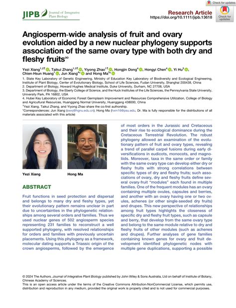 Pdf Angiosperm‐wide Analysis Of Fruit And Ovary Evolution Aided By A