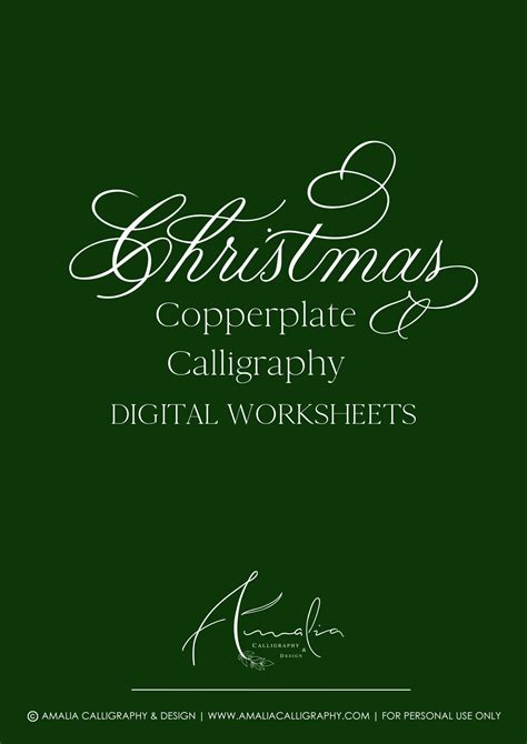 Christmas Copperplate Calligraphy Digital Worksheets