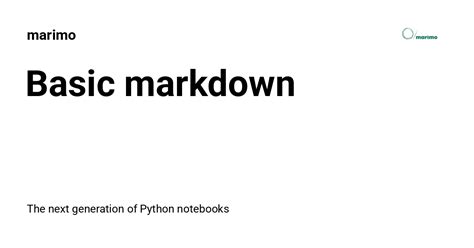 basic markdown marimo