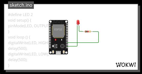 Código Para Programar El Led Wokwi Esp32 Stm32 Arduino Simulator