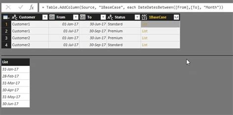 date datesbetween to retrieve dates between 2 dates in power bi and