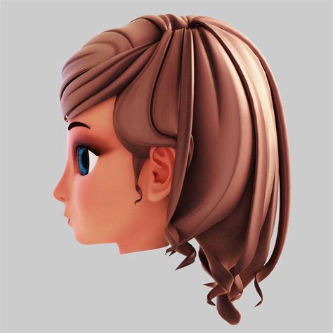 Stylized 3d Girl Head Template 2 Finish Version 3d Model 30 Obj