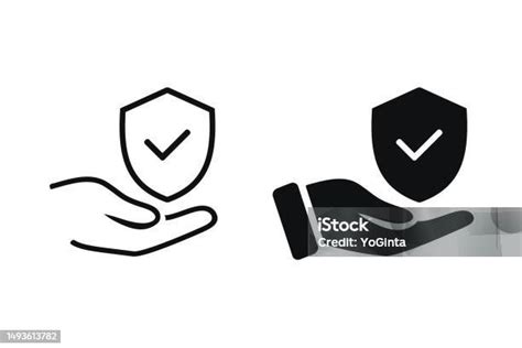 쉴드 체크리스트 아이콘을 들고 있는 손 일러스트레이션 벡터 아이콘에 대한 스톡 벡터 아트 및 기타 이미지 아이콘 안전 보안 Istock