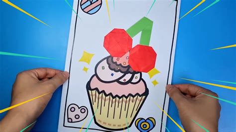 에듀퐁퐁 쉬운 종이접기 컬러링 음식편 체리머핀 Youtube