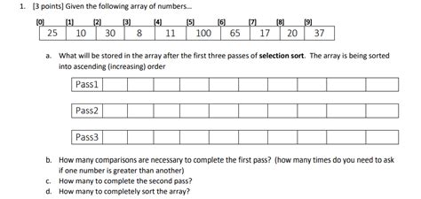Solved Points Given The Following Array Of Numbers Chegg Com