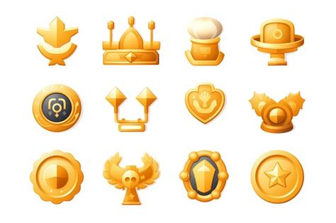 Premium Photo A Set Of Gold Buttons For A Game
