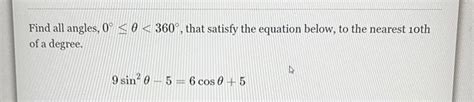 Solved Find all angles 0θ