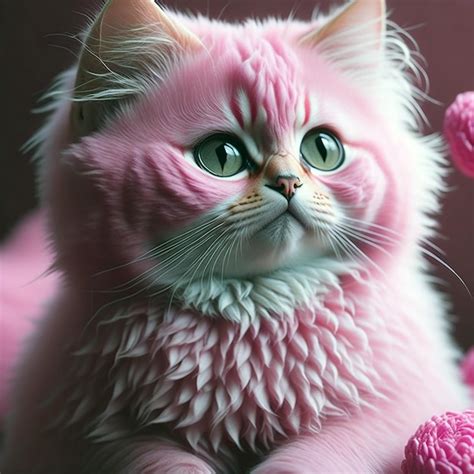 Premium Ai Image A Awesome Pink Cute Cat Ai Generated
