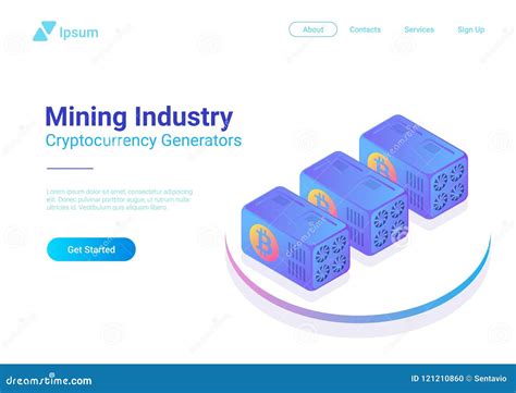 Isometric Bitcoin Miners Computers Vector Mining Stock Vector Illustration Of Etherium