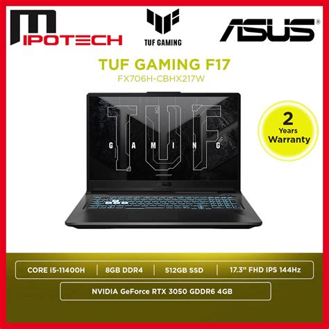 Asus TUF F17 FX706H-CBHX217W 17.3" FHD 144Hz Gaming Laptop( I5-11400H ...