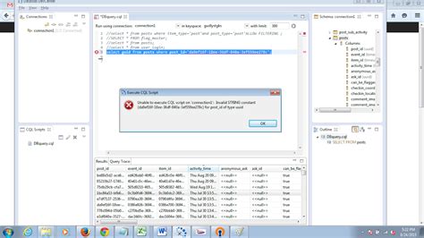 Mysql Getting Error Alert Invalid Stringwhile Excuting Cql Query