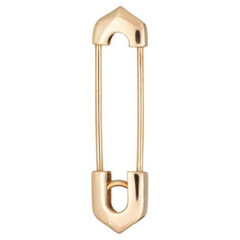 Large Safety Pin Brooch In Polished 18 Karat Yellow Gold For Sale At