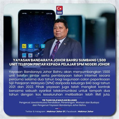 Postermakmurjohor Yayasan Bandaraya Johor Bahru Sumbang 1500 Unit