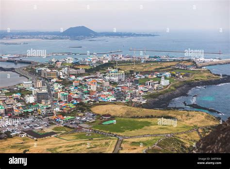 Jeju Do Seongsan Ilchulbong Landscape Volcanic Tuff Cone Sunrise