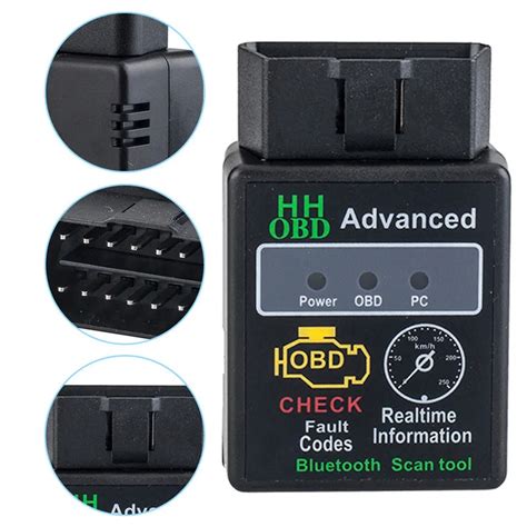HH OBD Bluetooth ELM327 Bluetooth OBD 2 Car Fault Diagnostic Instrument Detector Tools With