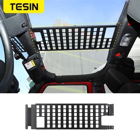 Tesin 자동차 루프 랙 하드 탑 몰리 패널 알루미늄 합금 수하물 캐리어 홀더 액세서리 지프 랭글러 Jk 2007 2017 4 도어깔끔한 저장소 Aliexpress