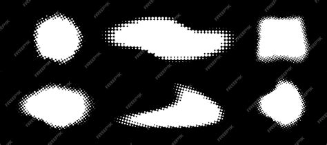 Premium Vector Set Of White Dots Pattern Frames Halftone Dots Curved Pattern Backgrounds