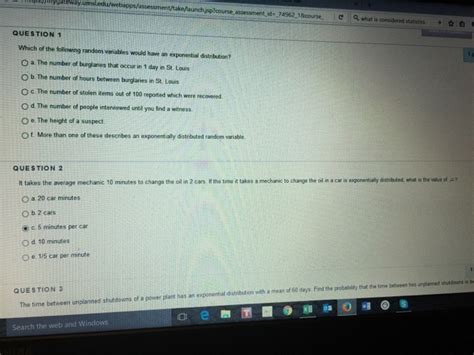 Solved Which Of The Following Random Variables Would Have An