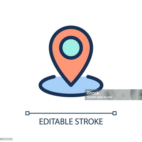 Dropping Pin Point Pixel Perfect Rgb Color Ui Icon Stock Illustration Download Image Now Art