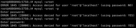 Docker Error 1045 28000 Access Denied For User Rootlocalhost