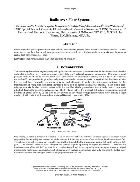 Pdf Radio Over Fiber Systems