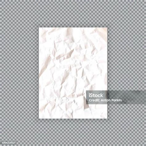투명 한 배경에 현실적인 흰색 구불 구불 한 종이 용지 구겨진 종이의 질감 벡터 종이에 대한 스톡 벡터 아트 및 기타 이미지 종이 0명 거친 Istock