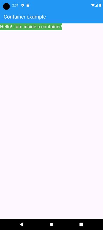 Container Class In Flutter Geeksforgeeks