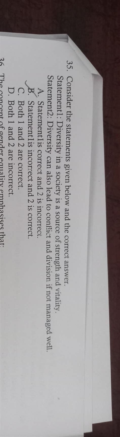 Consider The Statements Given Below And The Correct Answer Statement1