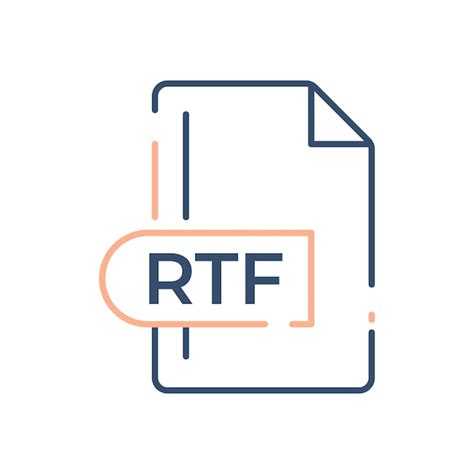 Premium Vector Rtf File Format Icon Rtf Extension Line Icon