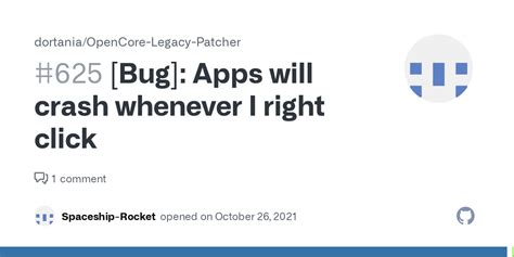 Bug Apps Will Crash Whenever I Right Click Issue Dortania OpenCore Legacy Patcher