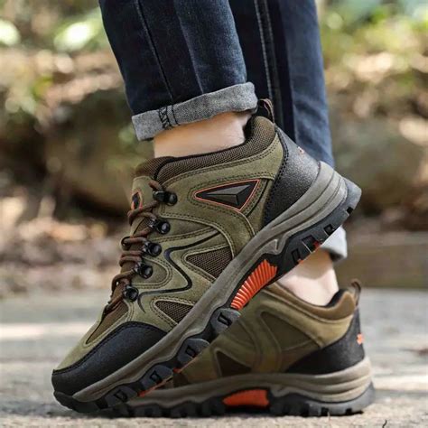 남성용 레이스 업 플랫폼 하이킹 스니커즈 사냥 트레킹 등산을 위한 내마모성 미끄럼 방지 야외 신발 고품질 및 합리적인 가격 Temu Republic Of Korea