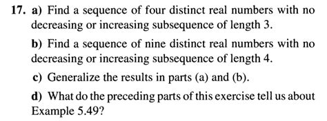 Solved 17 A Find A Sequence Of Four Distinct Real Numbers