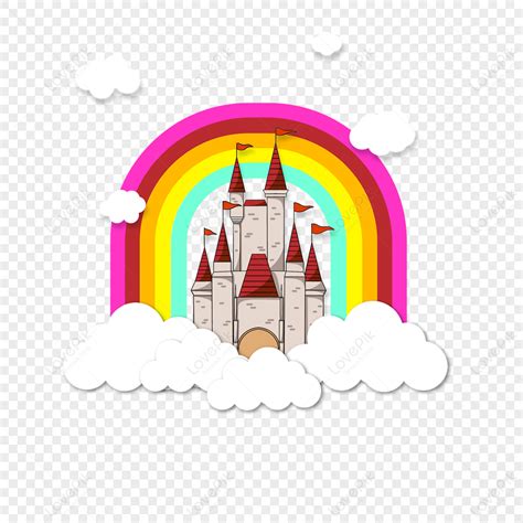 만화 일러스트 성 무지개 성곽 바 이윤 색깔 Png 일러스트 무료 다운로드 Lovepik