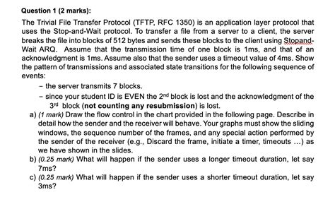 Solved The Trivial File Transfer Protocol Tftp Rfc 1350