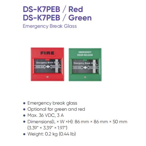Hikvision Ds K7peb Exit And Emergency Button Installers