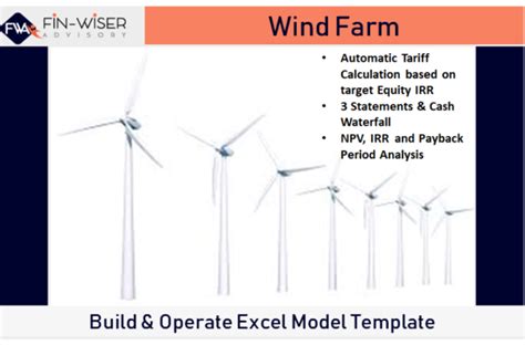 wind farm model automated tariff calculator with integrated financial