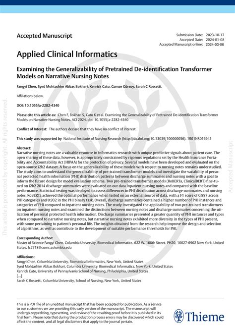 pdf examining the generalizability of pretrained de identification
