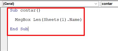 Contar o Número de Caracteres Existentes na Aba do Excel VBA